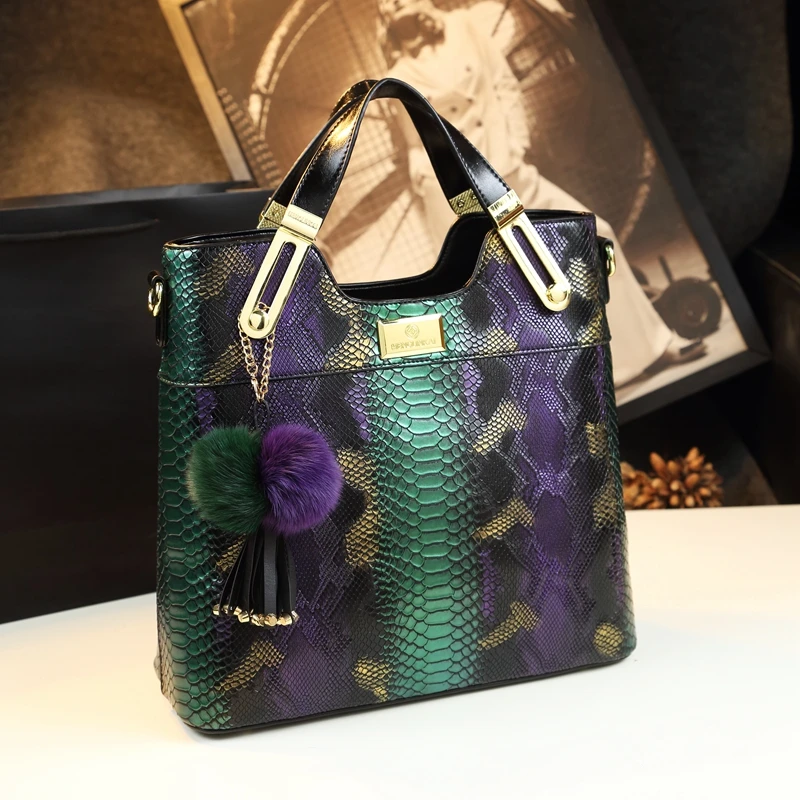 Genuine Leather Luxurious Scaled Tote | KoKo Royale